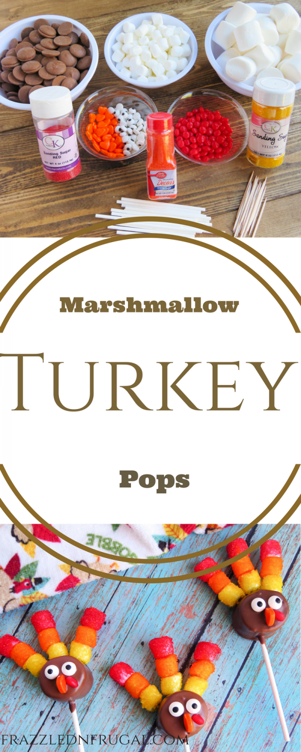 Simple Marshmallow Turkey Pops | Frazzled N Frugal